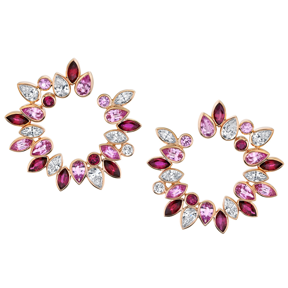 Robert Procop 18 Karat Rose Gold Ruby (2.09tw), Pink Sapphire (2.89tw ...